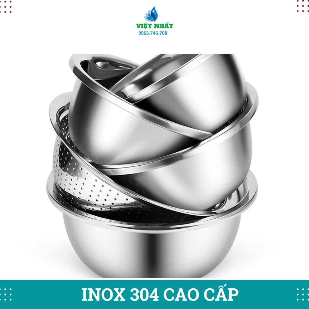 Bảng Báo giá Thau inox 304 - Bộ Thau Rổ inox 304 Mới Nhất